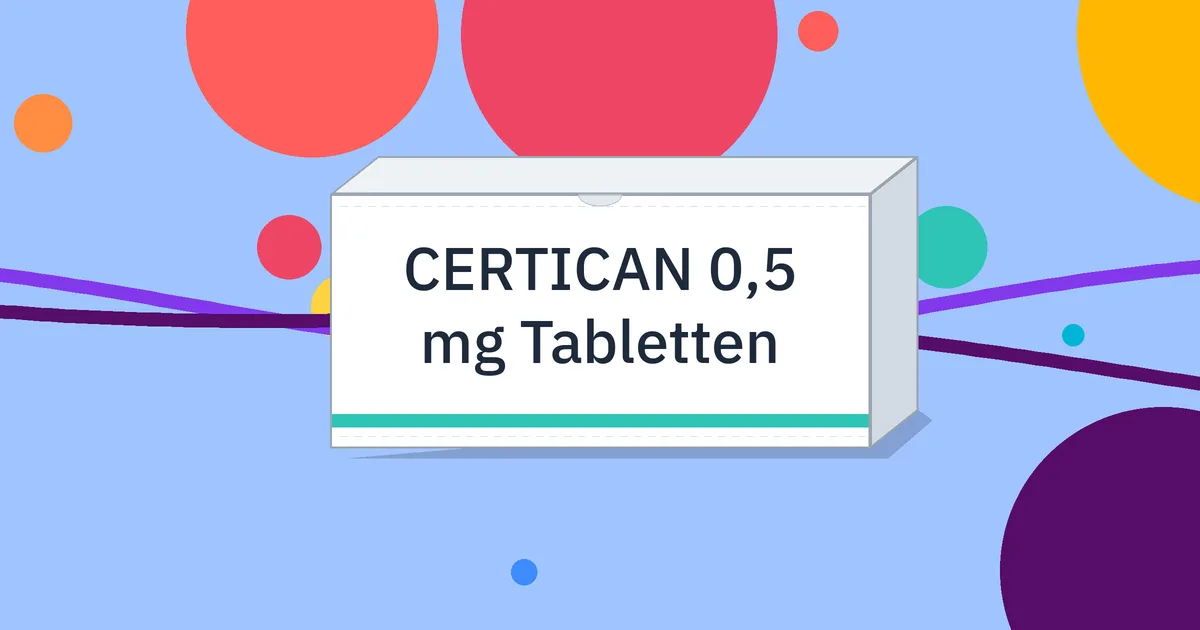 Symbolbild: Packung mit der Aufschrift CERTICAN 0,5 mg Tabletten (PZN 10131312) – Verfügbarkeit und Bezug in Apotheken in Frankfurt am Main