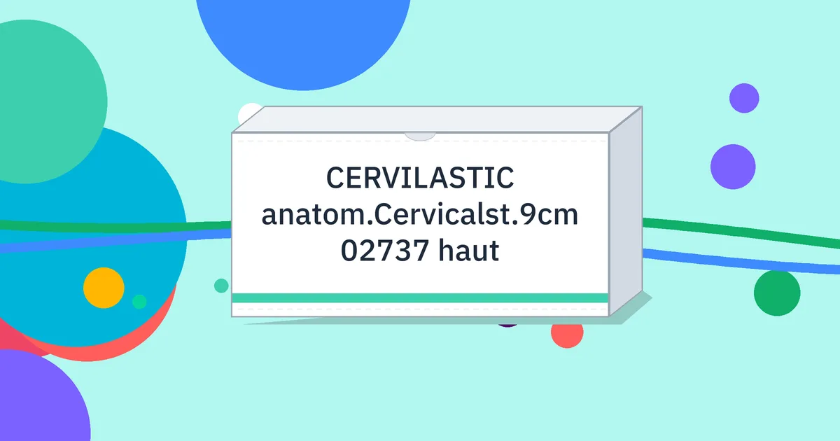 Symbolbild: Packung mit der Aufschrift CERVILASTIC anatom.Cervicalst.9cm 02737 haut (PZN 01472356) – Verfügbarkeit und Bezug in Apotheken in Frankfurt am Main