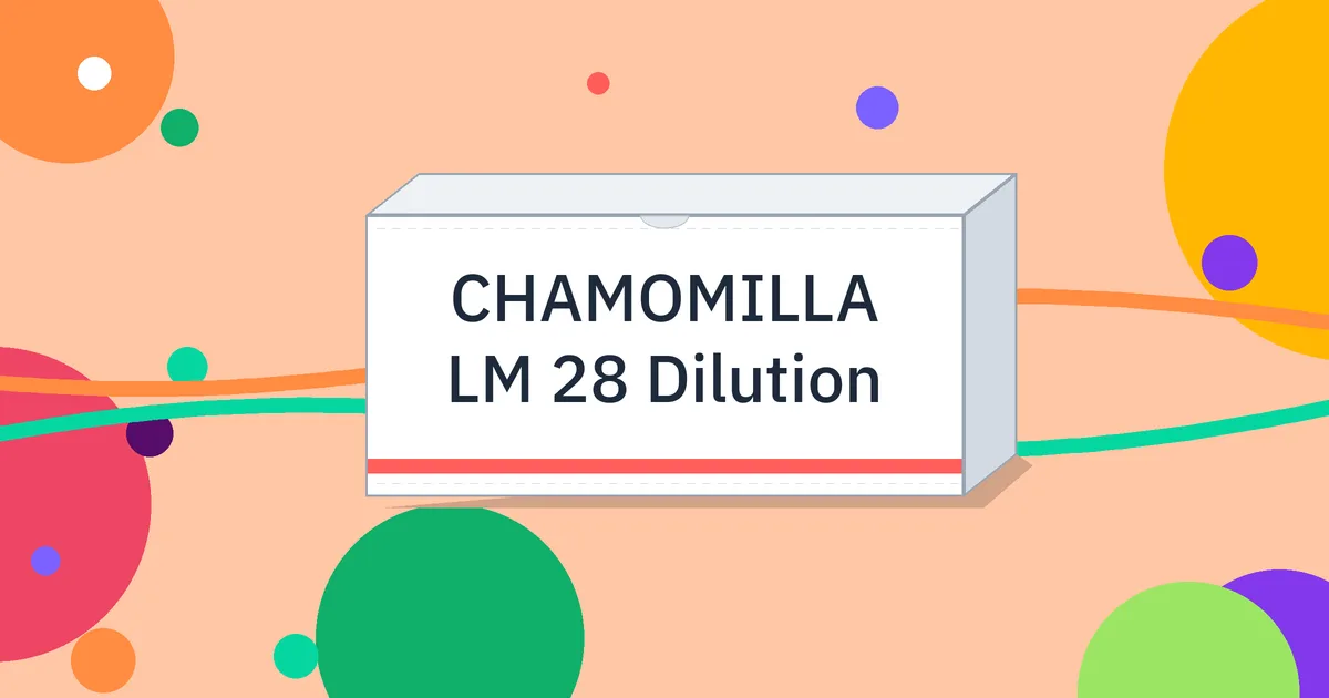 Symbolbild: Packung mit der Aufschrift CHAMOMILLA LM 28 Dilution (PZN 12812708) – Verfügbarkeit und Bezug in Apotheken in Frankfurt am Main