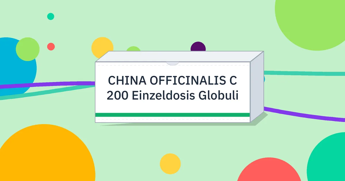 Symbolbild: Packung mit der Aufschrift CHINA OFFICINALIS C 200 Einzeldosis Globuli (PZN 01542430) – Verfügbarkeit und Bezug in Apotheken in Frankfurt am Main