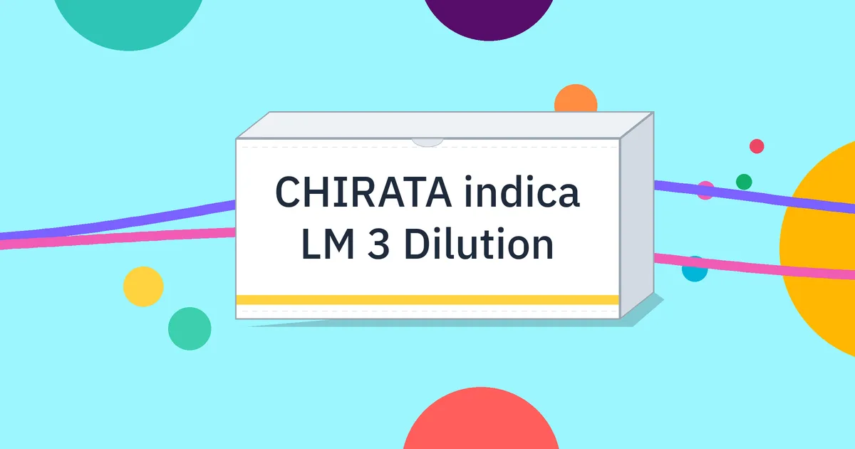 Symbolbild: Packung mit der Aufschrift CHIRATA indica LM 3 Dilution (PZN 13443503) – Verfügbarkeit und Bezug in Apotheken in Frankfurt am Main