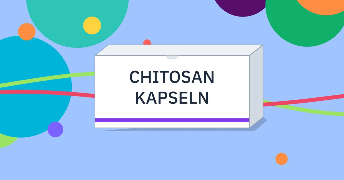 Symbolbild: Packung mit der Aufschrift CHITOSAN KAPSELN (PZN 00647434) – Verfügbarkeit und Bezug in Apotheken in Frankfurt am Main