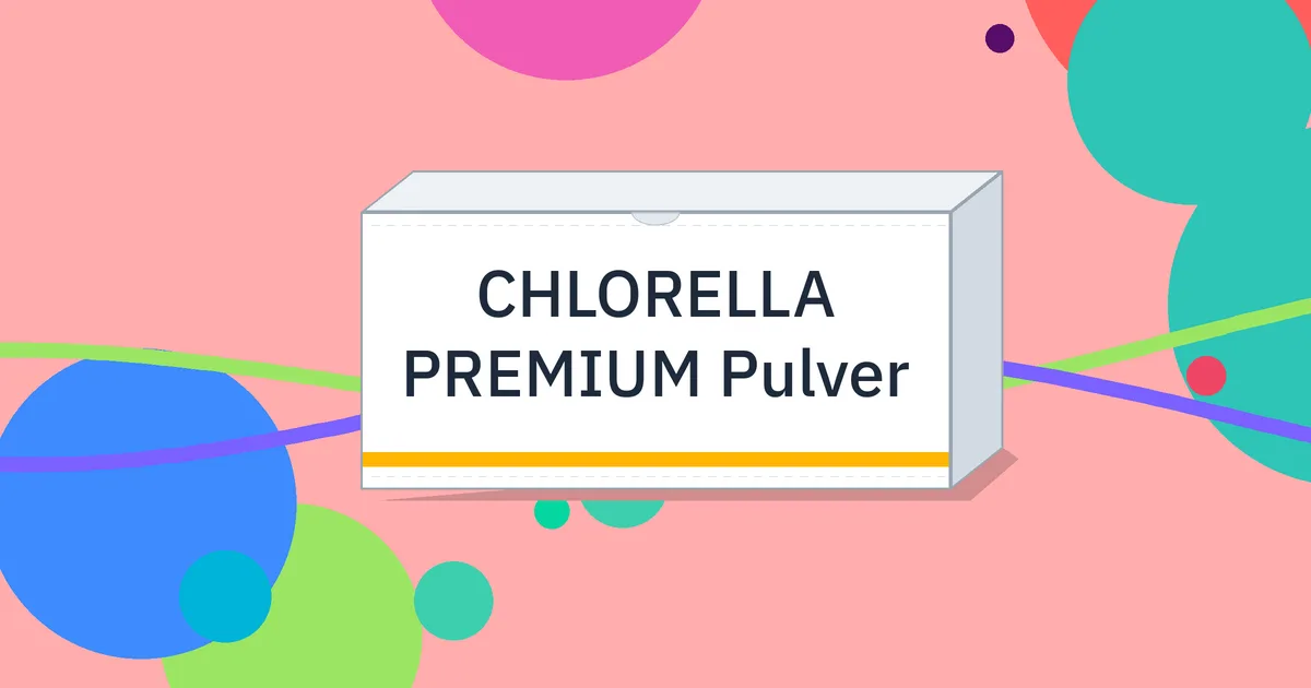 Symbolbild: Packung mit der Aufschrift CHLORELLA PREMIUM Pulver (PZN 10189694) – Verfügbarkeit und Bezug in Apotheken in Frankfurt am Main