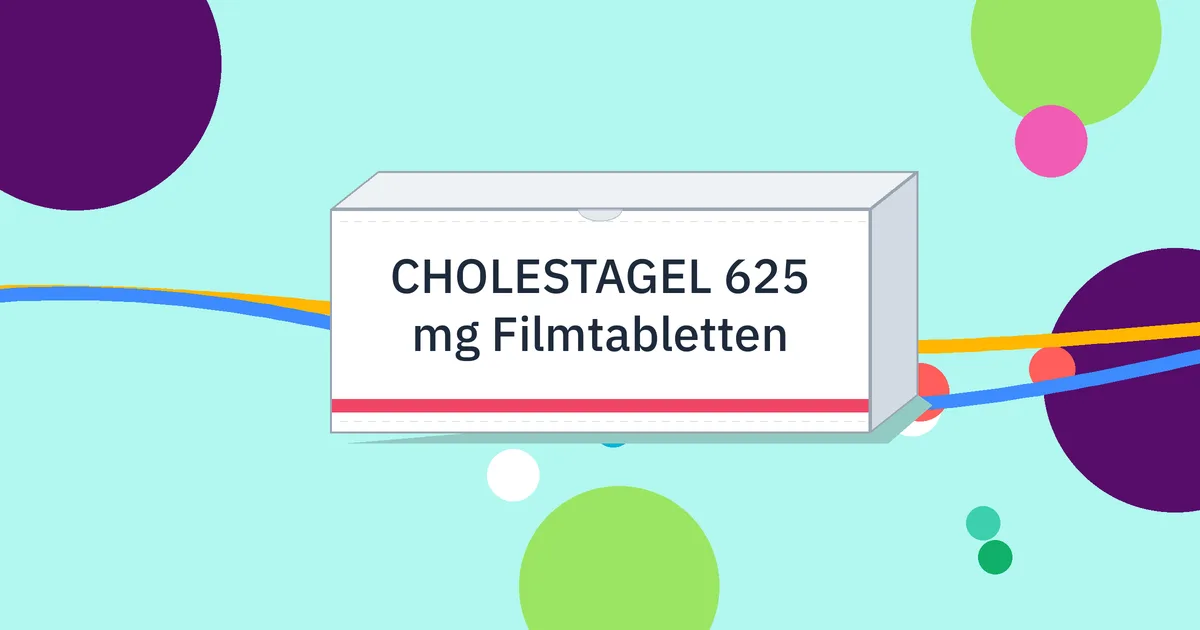 Symbolbild: Packung mit der Aufschrift CHOLESTAGEL 625 mg Filmtabletten (PZN 06465705) – Verfügbarkeit und Bezug in Apotheken in Frankfurt am Main