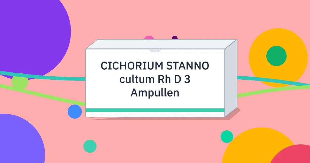 Symbolbild: Packung mit der Aufschrift CICHORIUM STANNO cultum Rh D 3 Ampullen (PZN 01626581) – Verfügbarkeit und Bezug in Apotheken in Frankfurt am Main