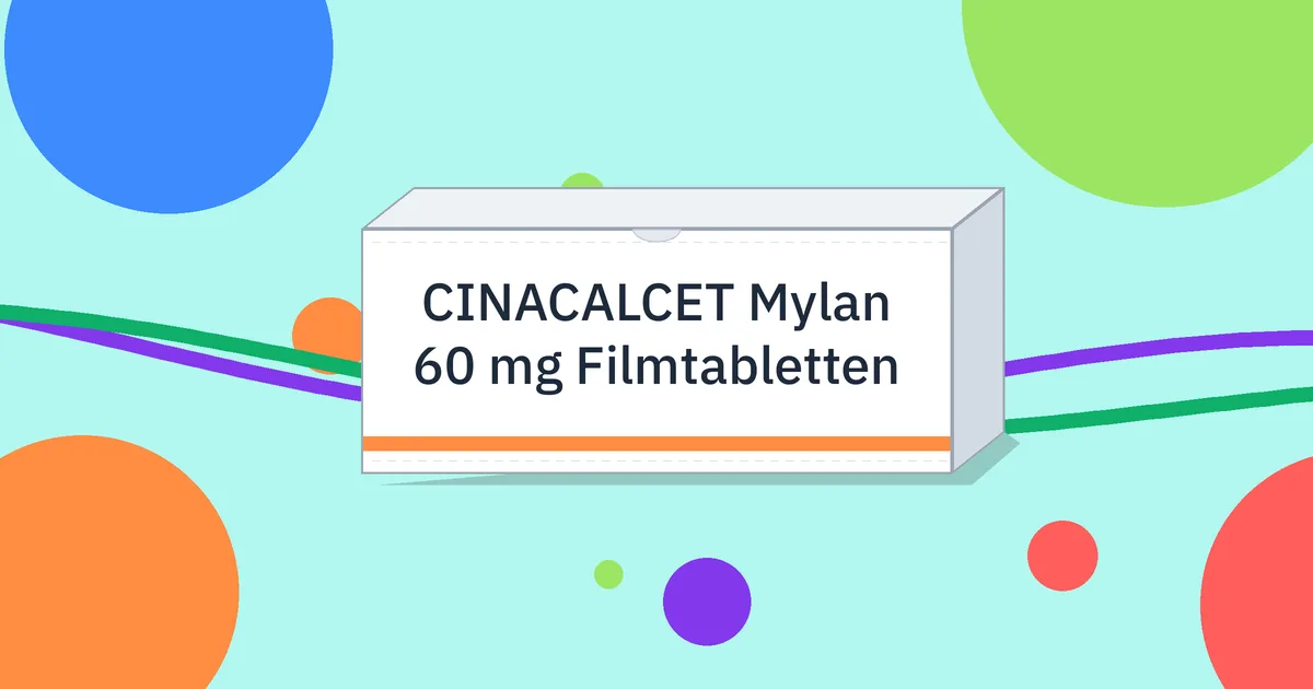 Symbolbild: Packung mit der Aufschrift CINACALCET Mylan 60 mg Filmtabletten (PZN 16036721) – Verfügbarkeit und Bezug in Apotheken in Frankfurt am Main