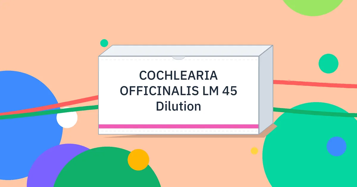 Symbolbild: Packung mit der Aufschrift COCHLEARIA OFFICINALIS LM 45 Dilution (PZN 12829732) – Verfügbarkeit und Bezug in Apotheken in Frankfurt am Main