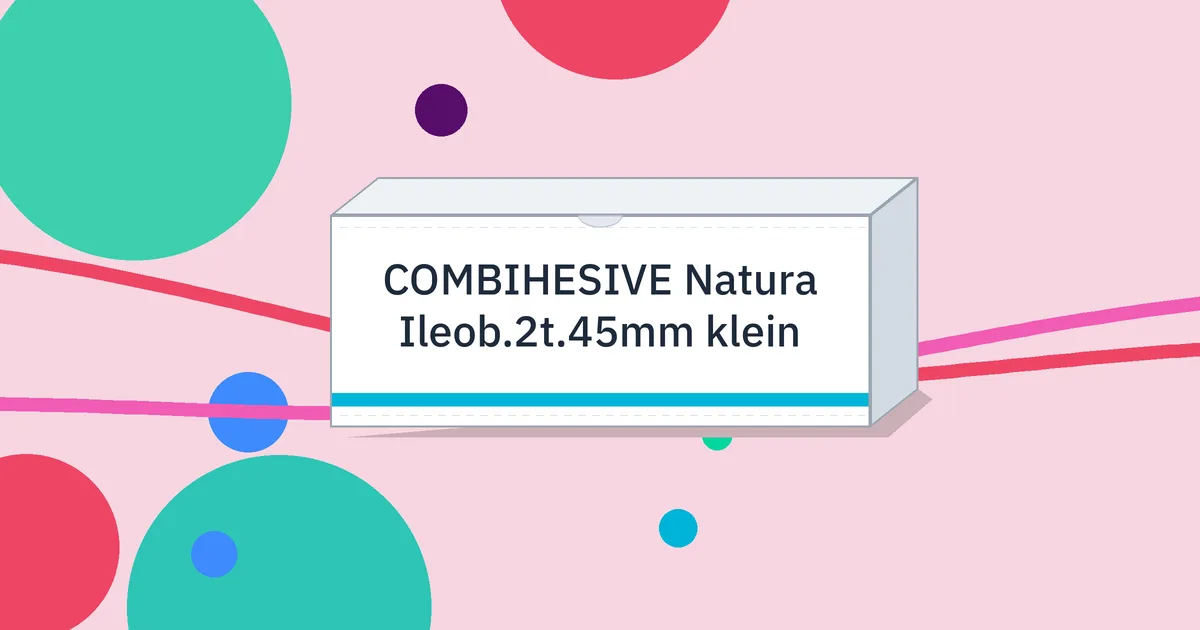 Symbolbild: Packung mit der Aufschrift COMBIHESIVE Natura Ileob.2t.45mm klein (PZN 07268450) – Verfügbarkeit und Bezug in Apotheken in Frankfurt am Main