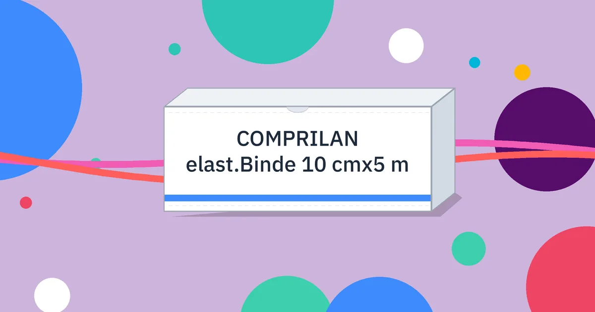 Symbolbild: Packung mit der Aufschrift COMPRILAN elast.Binde 10 cmx5 m (PZN 19881144) – Verfügbarkeit und Bezug in Apotheken in Frankfurt am Main