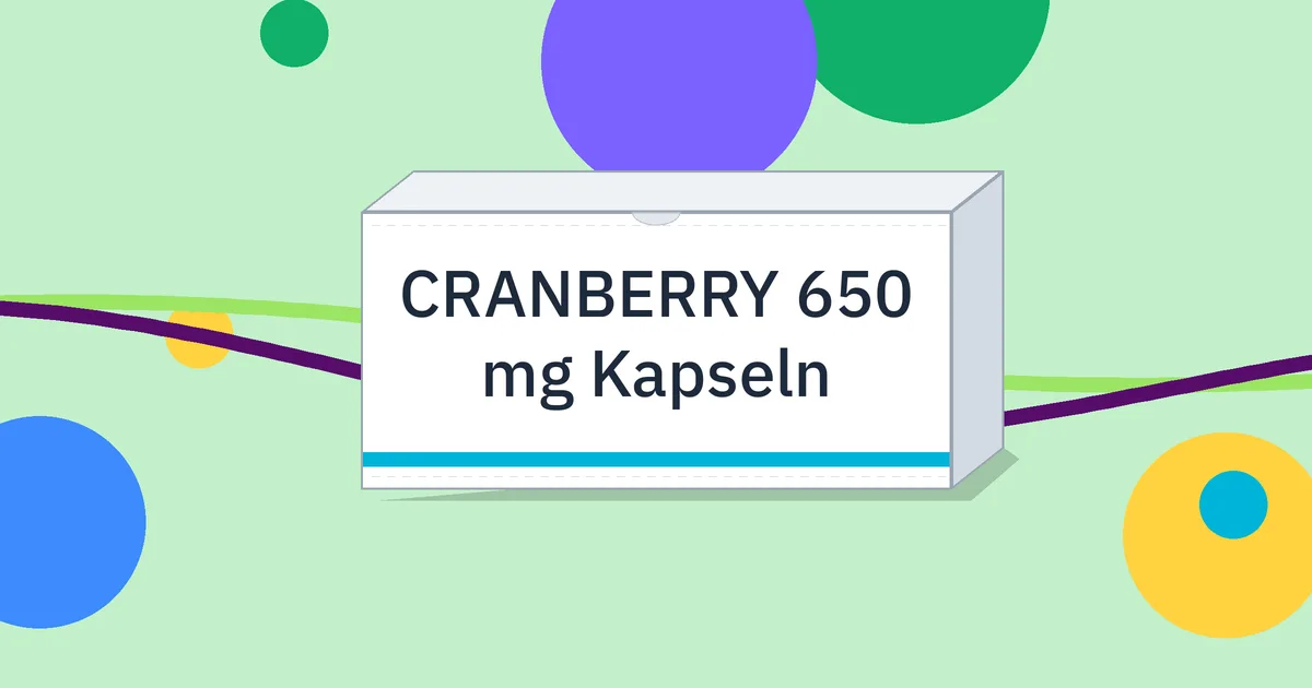 Symbolbild: Packung mit der Aufschrift CRANBERRY 650 mg Kapseln (PZN 00098298) – Verfügbarkeit und Bezug in Apotheken in Frankfurt am Main
