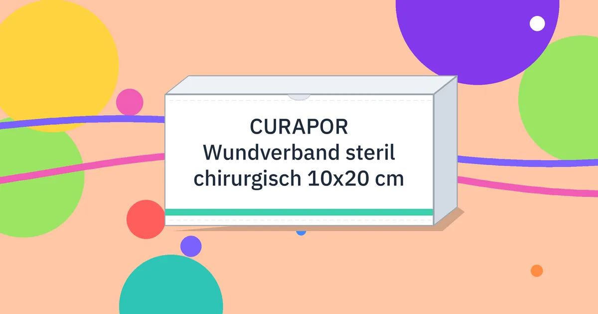Symbolbild: Packung mit der Aufschrift CURAPOR Wundverband steril chirurgisch 10x20 cm (PZN 19699735) – Verfügbarkeit und Bezug in Apotheken in Frankfurt am Main