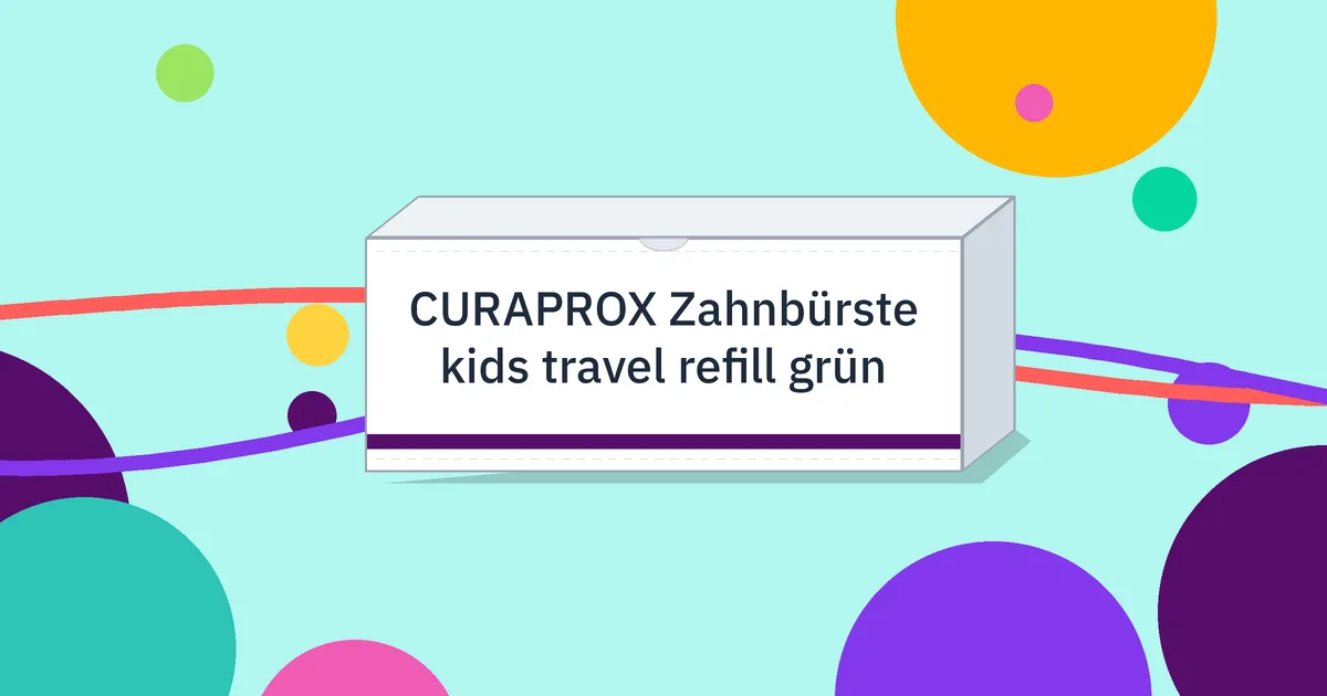 Symbolbild: Packung mit der Aufschrift CURAPROX Zahnbürste kids travel refill grün (PZN 20319241) – Verfügbarkeit und Bezug in Apotheken in Frankfurt am Main