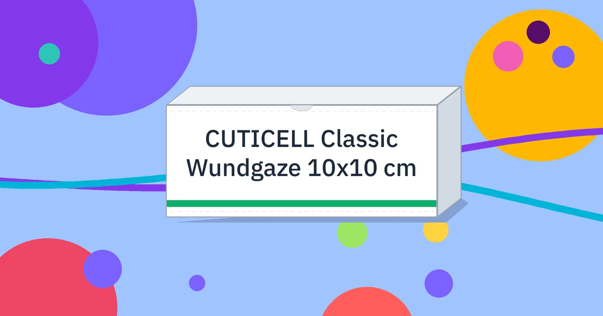 Symbolbild: Packung mit der Aufschrift CUTICELL Classic Wundgaze 10x10 cm (PZN 20228685) – Verfügbarkeit und Bezug in Apotheken in Frankfurt am Main
