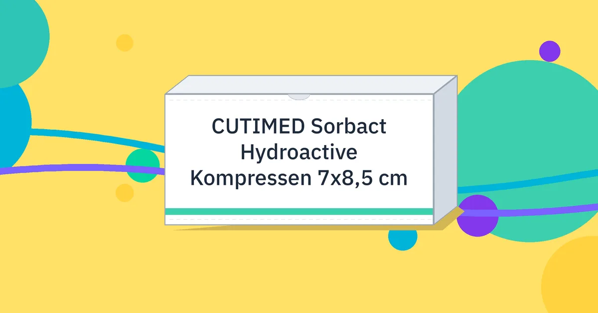 Symbolbild: Packung mit der Aufschrift CUTIMED Sorbact Hydroactive Kompressen 7x8,5 cm (PZN 15378543) – Verfügbarkeit und Bezug in Apotheken in Frankfurt am Main