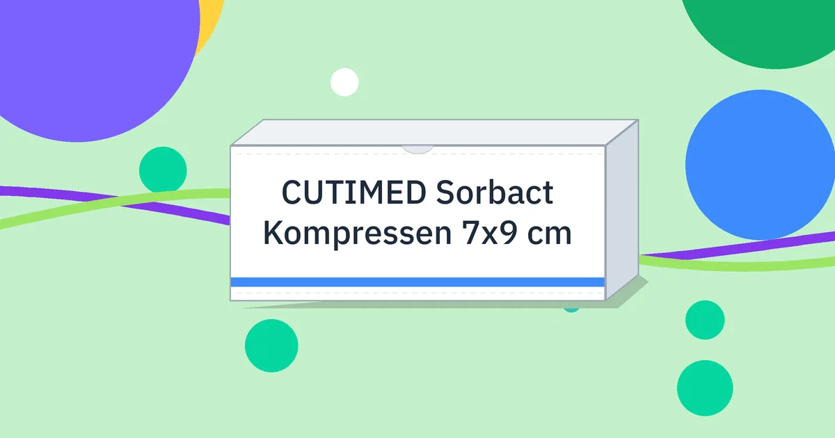 Symbolbild: Packung mit der Aufschrift CUTIMED Sorbact Kompressen 7x9 cm (PZN 16027159) – Verfügbarkeit und Bezug in Apotheken in Frankfurt am Main