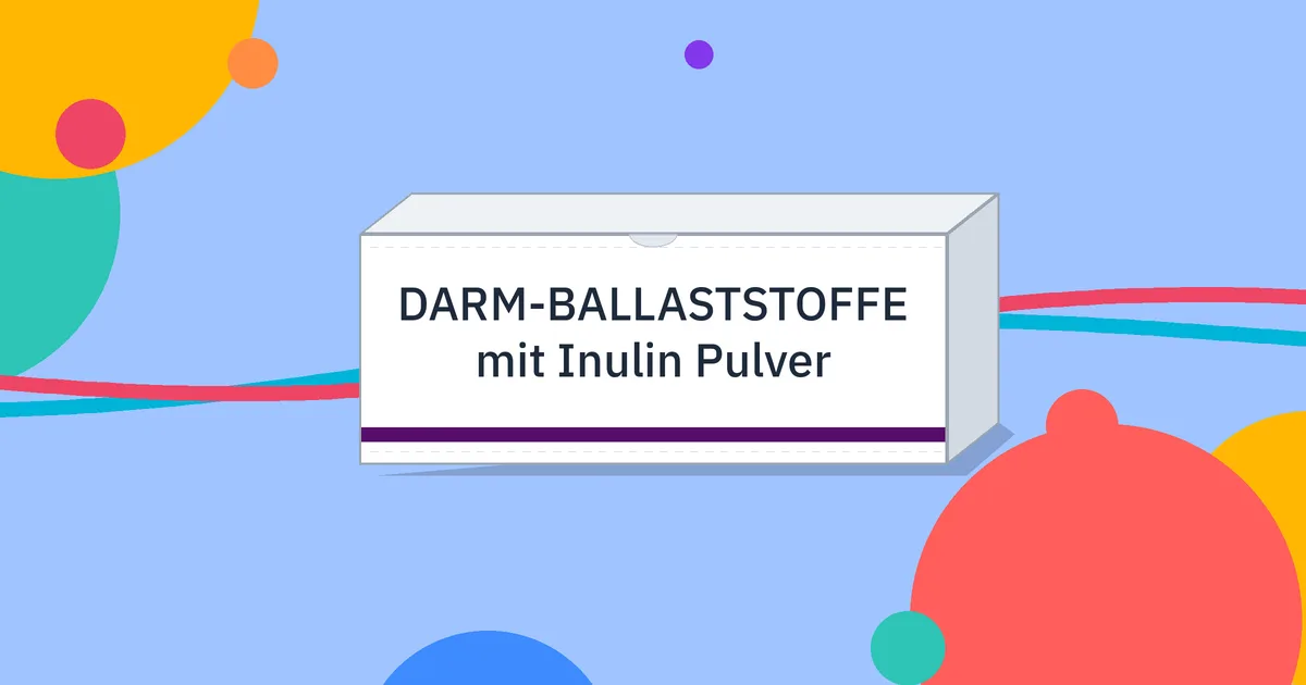Symbolbild: Packung mit der Aufschrift DARM-BALLASTSTOFFE mit Inulin Pulver (PZN 15248125) – Verfügbarkeit und Bezug in Apotheken in Frankfurt am Main