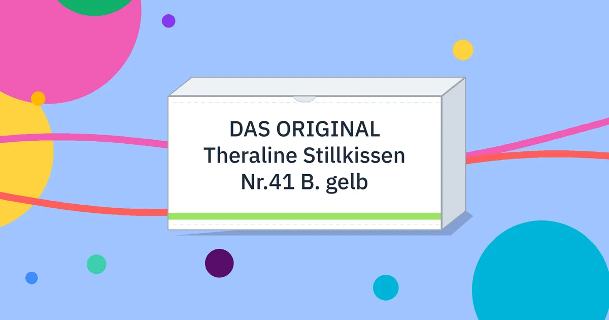 Symbolbild: Packung mit der Aufschrift DAS ORIGINAL Theraline Stillkissen Nr.41 B. gelb (PZN 09531963) – Verfügbarkeit und Bezug in Apotheken in Frankfurt am Main