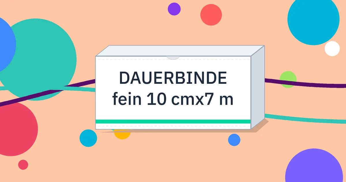 Symbolbild: Packung mit der Aufschrift DAUERBINDE fein 10 cmx7 m (PZN 19999182) – Verfügbarkeit und Bezug in Apotheken in Frankfurt am Main