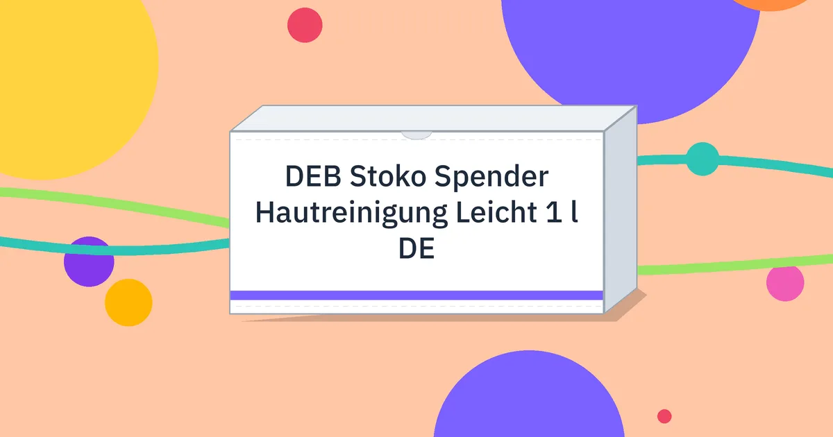 Symbolbild: Packung mit der Aufschrift DEB Stoko Spender Hautreinigung Leicht 1 l DE (PZN 12548915) – Verfügbarkeit und Bezug in Apotheken in Frankfurt am Main