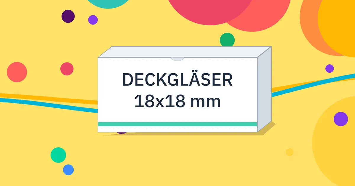 Symbolbild: Packung mit der Aufschrift DECKGLÄSER 18x18 mm (PZN 01726265) – Verfügbarkeit und Bezug in Apotheken in Frankfurt am Main