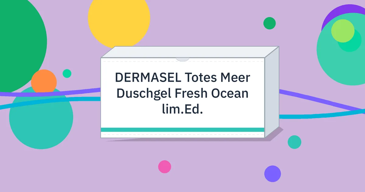 Symbolbild: Packung mit der Aufschrift DERMASEL Totes Meer Duschgel Fresh Ocean lim.Ed. (PZN 00358569) – Verfügbarkeit und Bezug in Apotheken in Frankfurt am Main