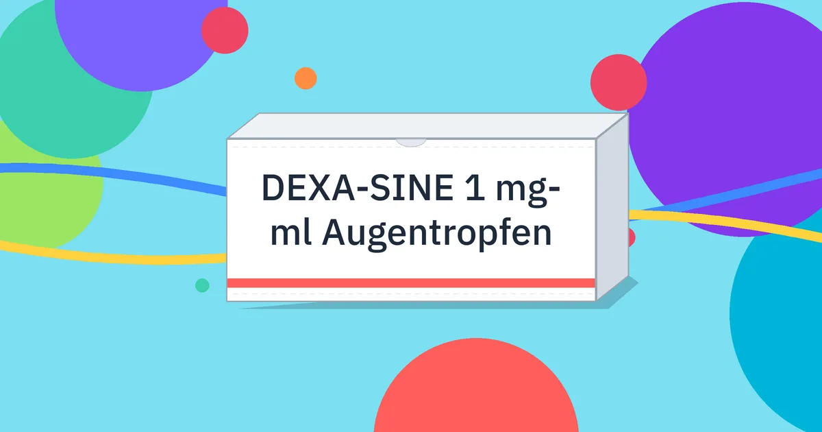 Symbolbild: Packung mit der Aufschrift DEXA-SINE 1 mg-ml Augentropfen (PZN 16681769) – Verfügbarkeit und Bezug in Apotheken in Frankfurt am Main