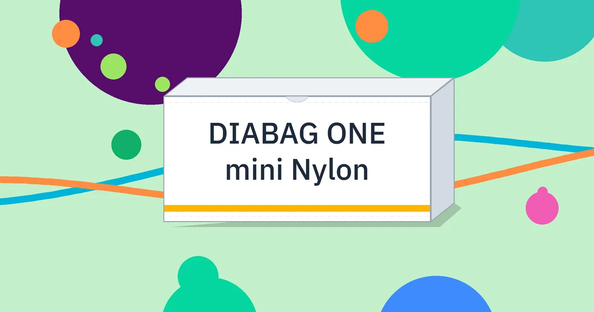 Symbolbild: Packung mit der Aufschrift DIABAG ONE mini Nylon (PZN 12909017) – Verfügbarkeit und Bezug in Apotheken in Frankfurt am Main