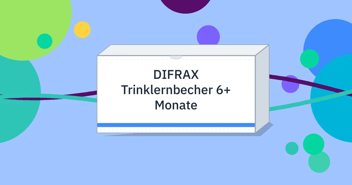 Symbolbild: Packung mit der Aufschrift DIFRAX Trinklernbecher 6+ Monate (PZN 12518541) – Verfügbarkeit und Bezug in Apotheken in Frankfurt am Main