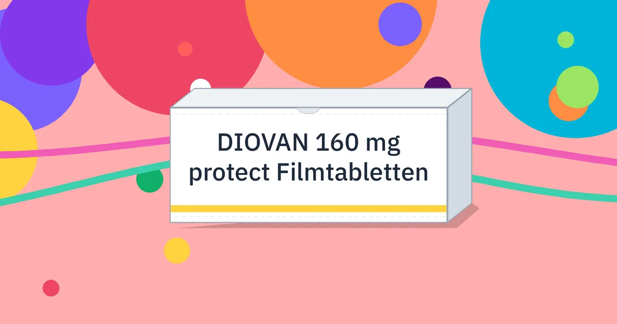 Symbolbild: Packung mit der Aufschrift DIOVAN 160 mg protect Filmtabletten (PZN 01878472) – Verfügbarkeit und Bezug in Apotheken in Frankfurt am Main