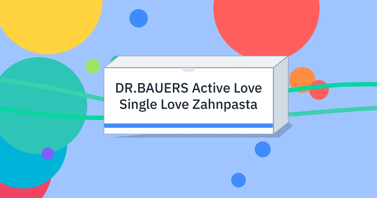 Symbolbild: Packung mit der Aufschrift DR.BAUERS Active Love Single Love Zahnpasta (PZN 19762600) – Verfügbarkeit und Bezug in Apotheken in Frankfurt am Main