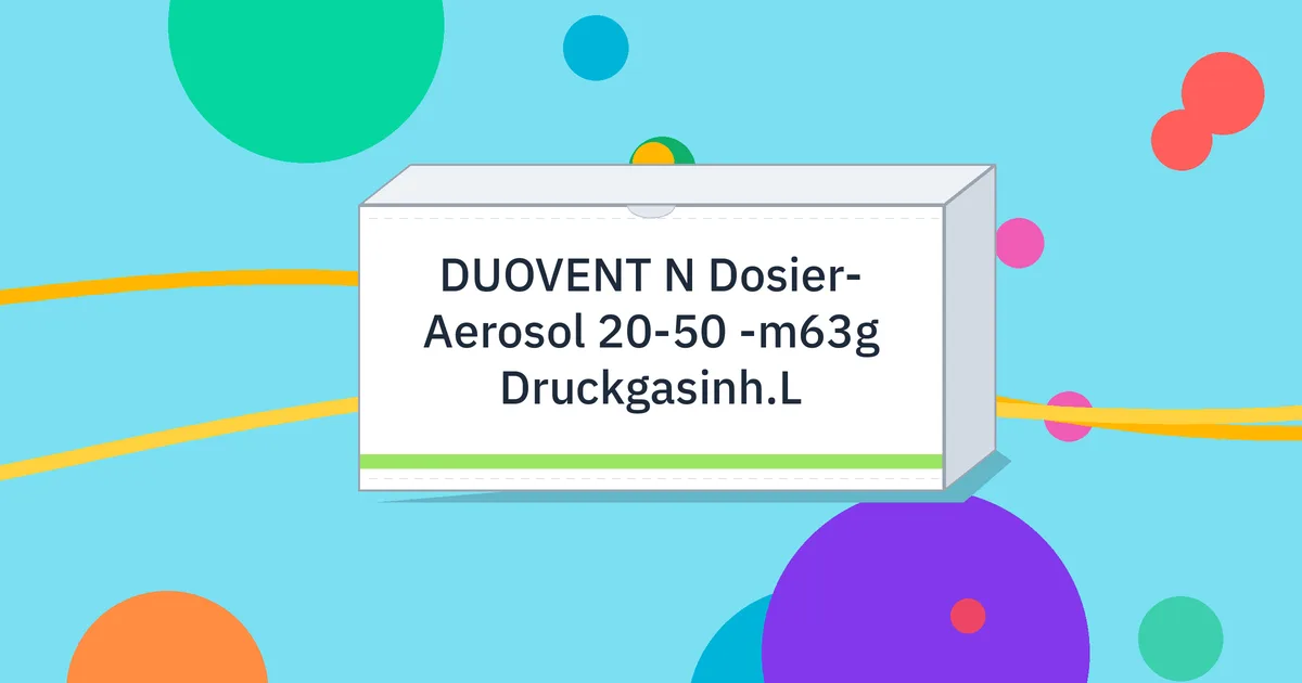 Symbolbild: Packung mit der Aufschrift DUOVENT N Dosier-Aerosol 20-50 -m63g Druckgasinh.L (PZN 18786780) – Verfügbarkeit und Bezug in Apotheken in Frankfurt am Main