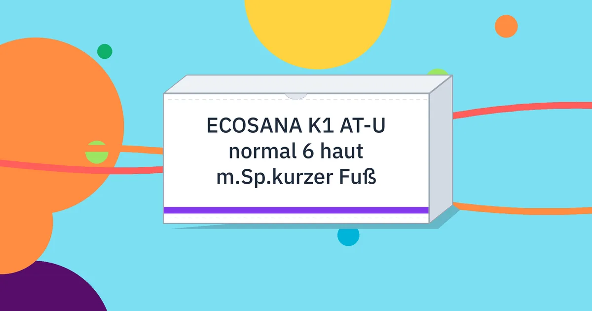 Symbolbild: Packung mit der Aufschrift ECOSANA K1 AT-U normal 6 haut m.Sp.kurzer Fuß (PZN 04735069) – Verfügbarkeit und Bezug in Apotheken in Frankfurt am Main