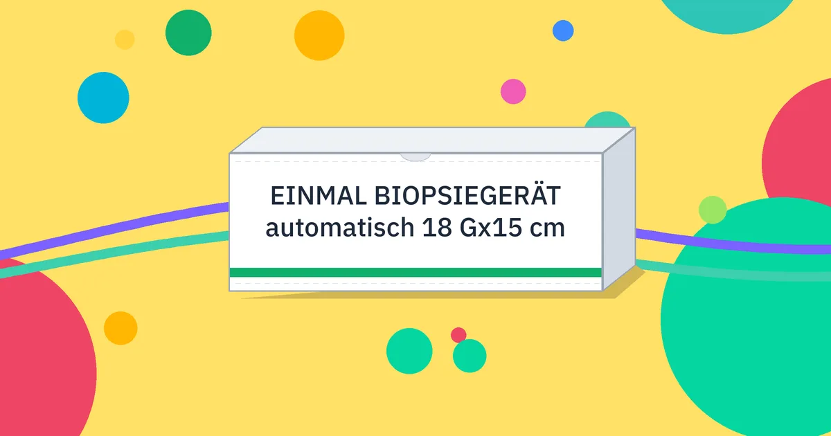 Symbolbild: Packung mit der Aufschrift EINMAL BIOPSIEGERÄT automatisch 18 Gx15 cm (PZN 11105096) – Verfügbarkeit und Bezug in Apotheken in Frankfurt am Main