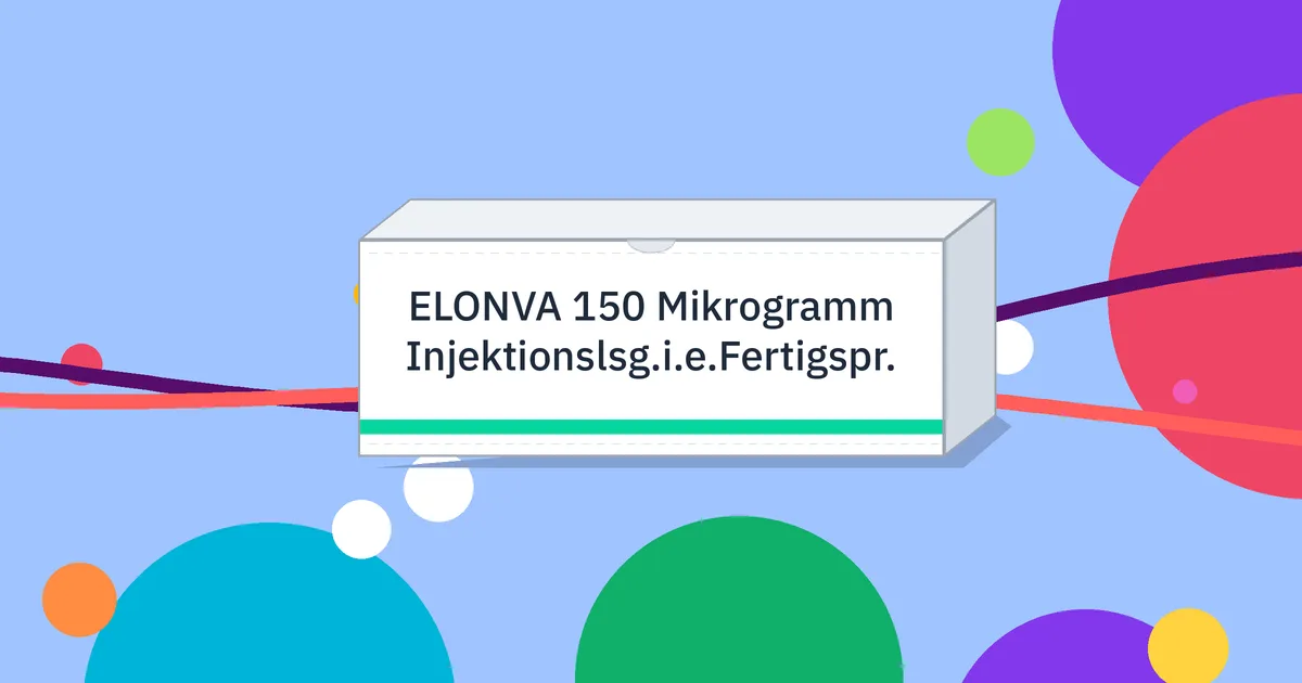 Symbolbild: Packung mit der Aufschrift ELONVA 150 Mikrogramm Injektionslsg.i.e.Fertigspr. (PZN 12605228) – Verfügbarkeit und Bezug in Apotheken in Frankfurt am Main