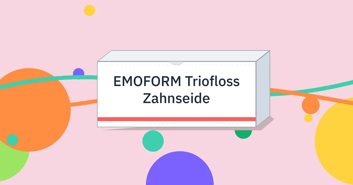 Symbolbild: Packung mit der Aufschrift EMOFORM Triofloss Zahnseide (PZN 09949817) – Verfügbarkeit und Bezug in Apotheken in Frankfurt am Main