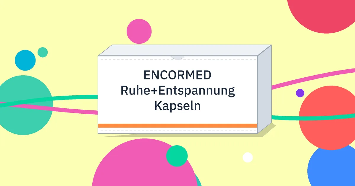 Symbolbild: Packung mit der Aufschrift ENCORMED Ruhe+Entspannung Kapseln (PZN 12365959) – Verfügbarkeit und Bezug in Apotheken in Frankfurt am Main