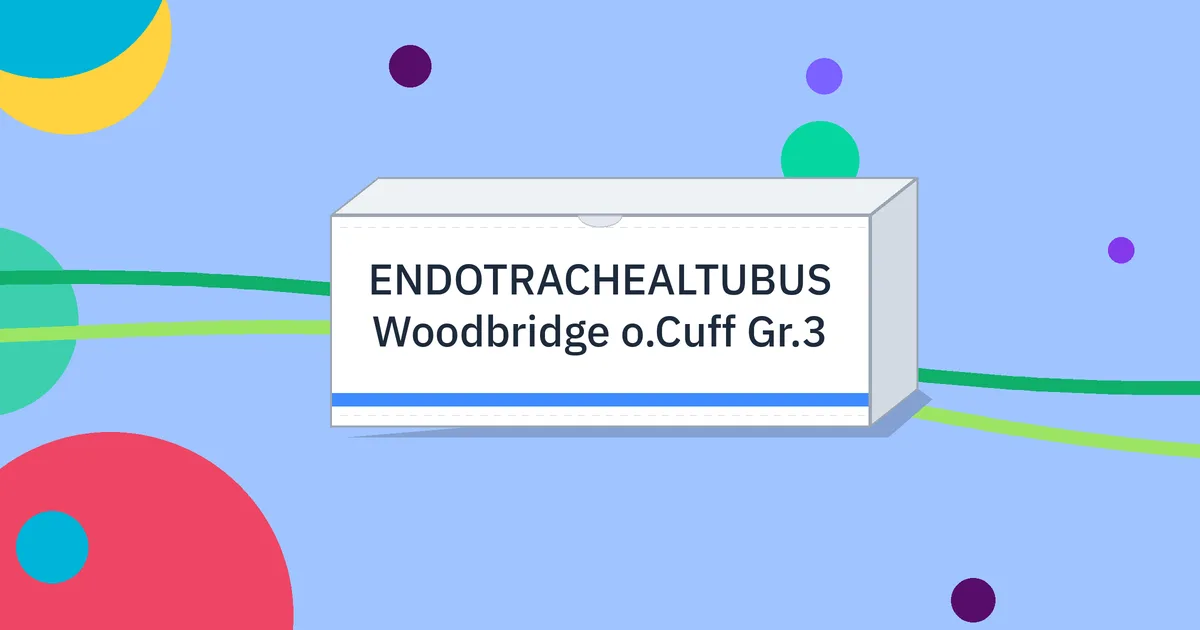 Symbolbild: Packung mit der Aufschrift ENDOTRACHEALTUBUS Woodbridge o.Cuff Gr.3 (PZN 04878225) – Verfügbarkeit und Bezug in Apotheken in Frankfurt am Main