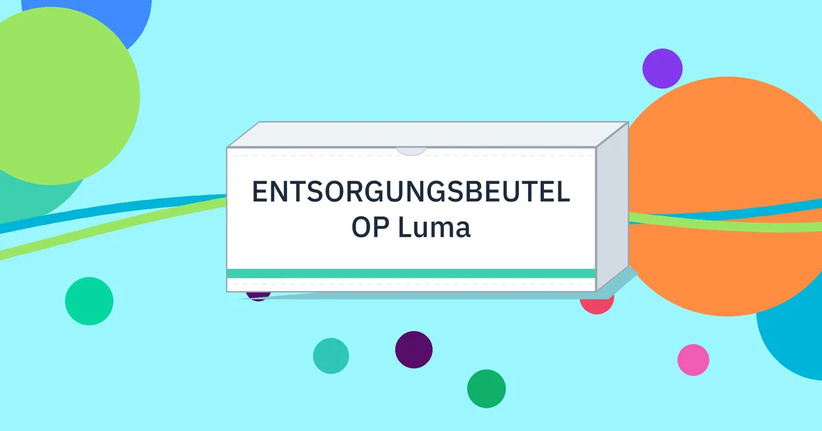 Symbolbild: Packung mit der Aufschrift ENTSORGUNGSBEUTEL OP Luma (PZN 03020871) – Verfügbarkeit und Bezug in Apotheken in Frankfurt am Main