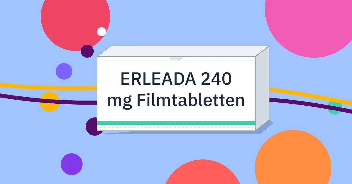 Symbolbild: Packung mit der Aufschrift ERLEADA 240 mg Filmtabletten (PZN 19637728) – Verfügbarkeit und Bezug in Apotheken in Frankfurt am Main
