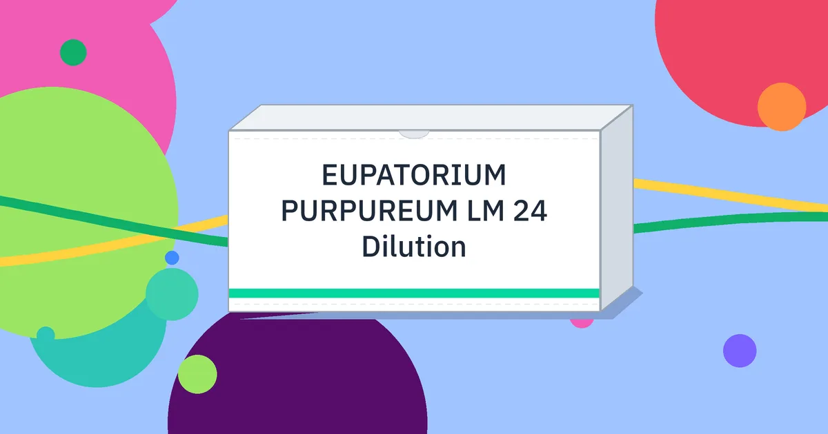 Symbolbild: Packung mit der Aufschrift EUPATORIUM PURPUREUM LM 24 Dilution (PZN 13481521) – Verfügbarkeit und Bezug in Apotheken in Frankfurt am Main