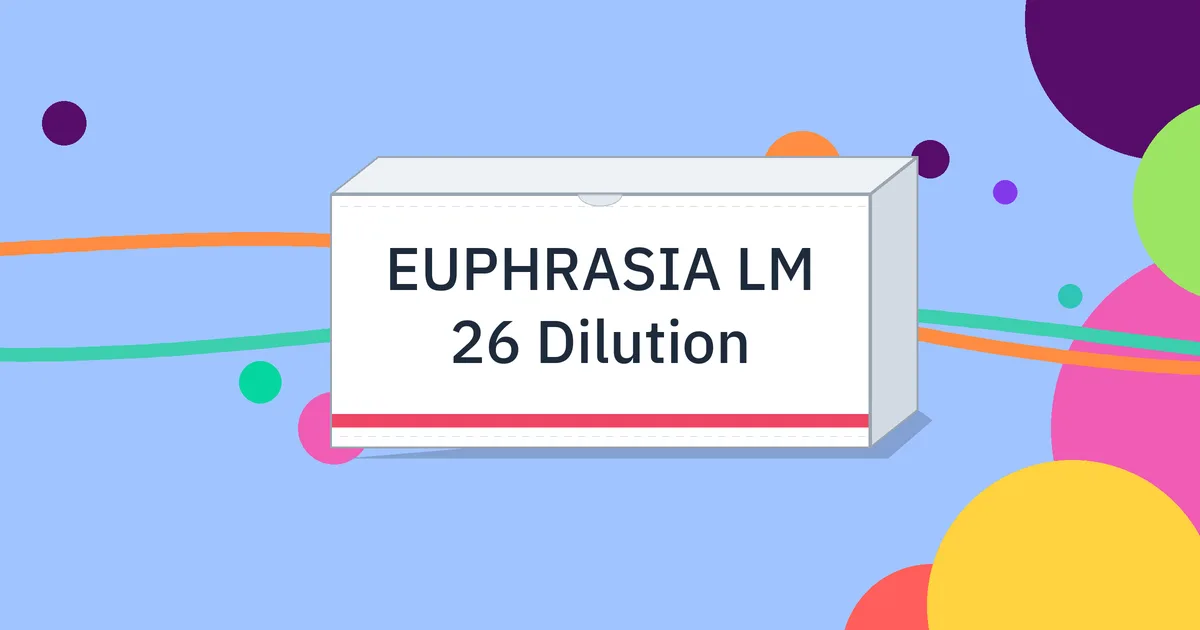 Symbolbild: Packung mit der Aufschrift EUPHRASIA LM 26 Dilution (PZN 12846802) – Verfügbarkeit und Bezug in Apotheken in Frankfurt am Main