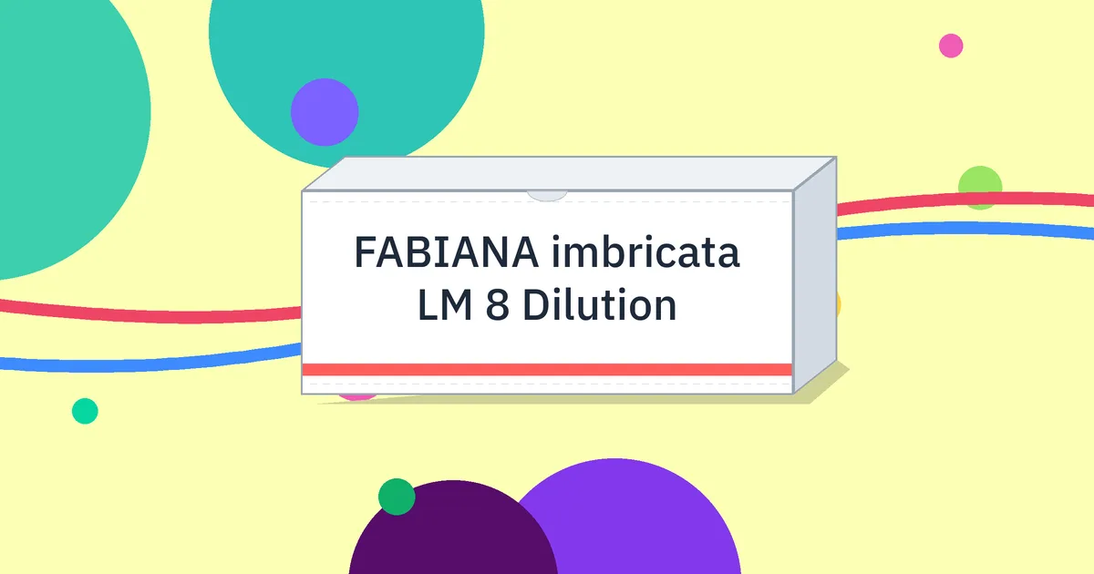 Symbolbild: Packung mit der Aufschrift FABIANA imbricata LM 8 Dilution (PZN 13485507) – Verfügbarkeit und Bezug in Apotheken in Frankfurt am Main