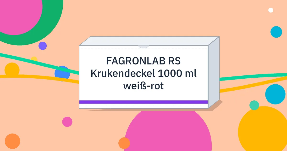 Symbolbild: Packung mit der Aufschrift FAGRONLAB RS Krukendeckel 1000 ml weiß-rot (PZN 20912559) – Verfügbarkeit und Bezug in Apotheken in Frankfurt am Main