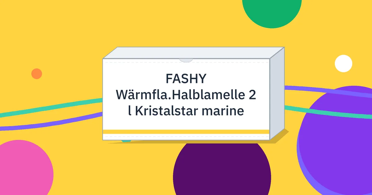 Symbolbild: Packung mit der Aufschrift FASHY Wärmfla.Halblamelle 2 l Kristalstar marine (PZN 18648960) – Verfügbarkeit und Bezug in Apotheken in Frankfurt am Main