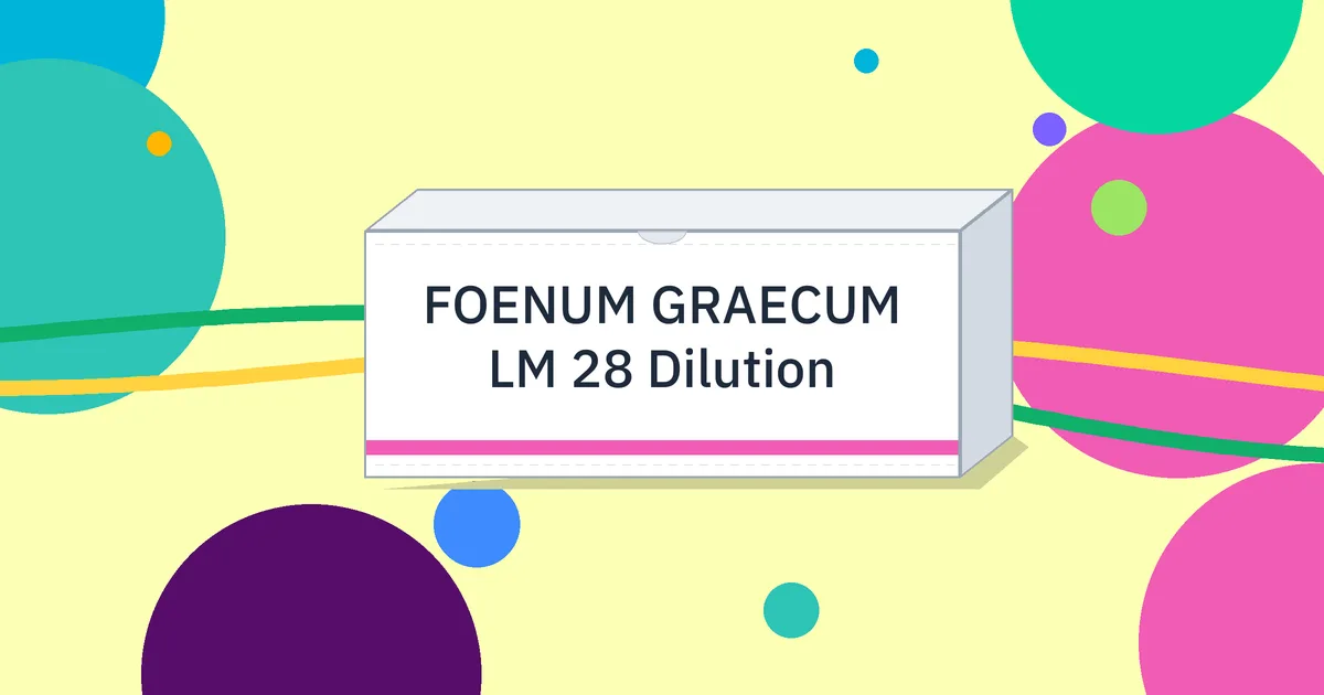 Symbolbild: Packung mit der Aufschrift FOENUM GRAECUM LM 28 Dilution (PZN 13490371) – Verfügbarkeit und Bezug in Apotheken in Frankfurt am Main