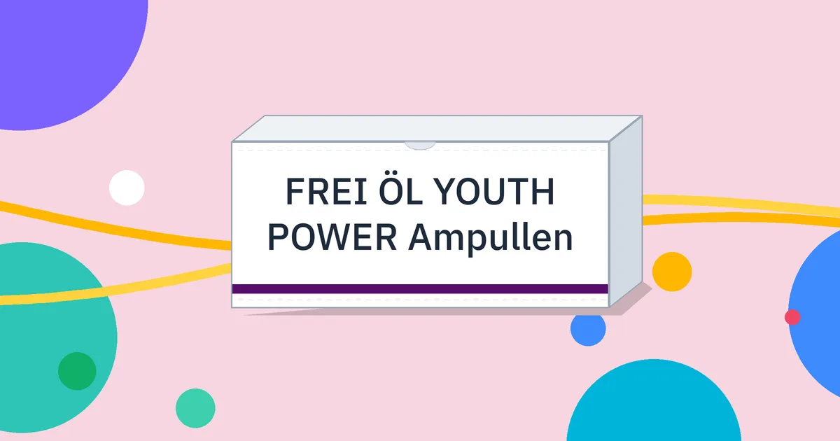 Symbolbild: Packung mit der Aufschrift FREI ÖL YOUTH POWER Ampullen (PZN 18501576) – Verfügbarkeit und Bezug in Apotheken in Frankfurt am Main