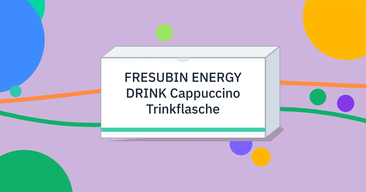 Symbolbild: Packung mit der Aufschrift FRESUBIN ENERGY DRINK Cappuccino Trinkflasche (PZN 09730177) – Verfügbarkeit und Bezug in Apotheken in Frankfurt am Main