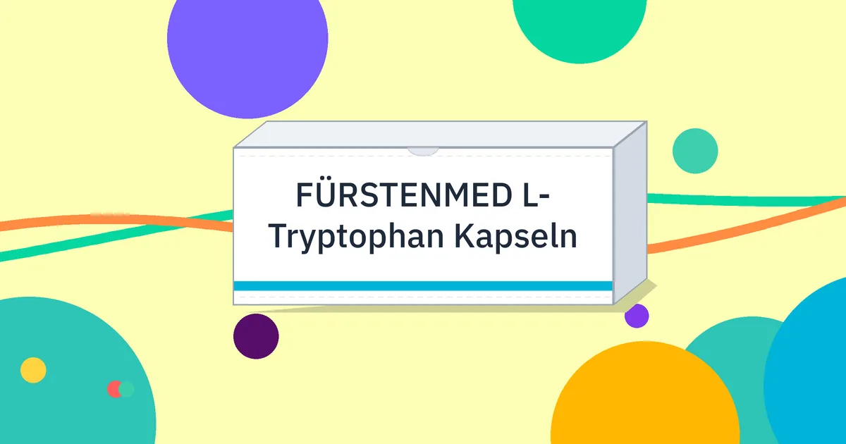 Symbolbild: Packung mit der Aufschrift FÜRSTENMED L-Tryptophan Kapseln (PZN 16044732) – Verfügbarkeit und Bezug in Apotheken in Frankfurt am Main