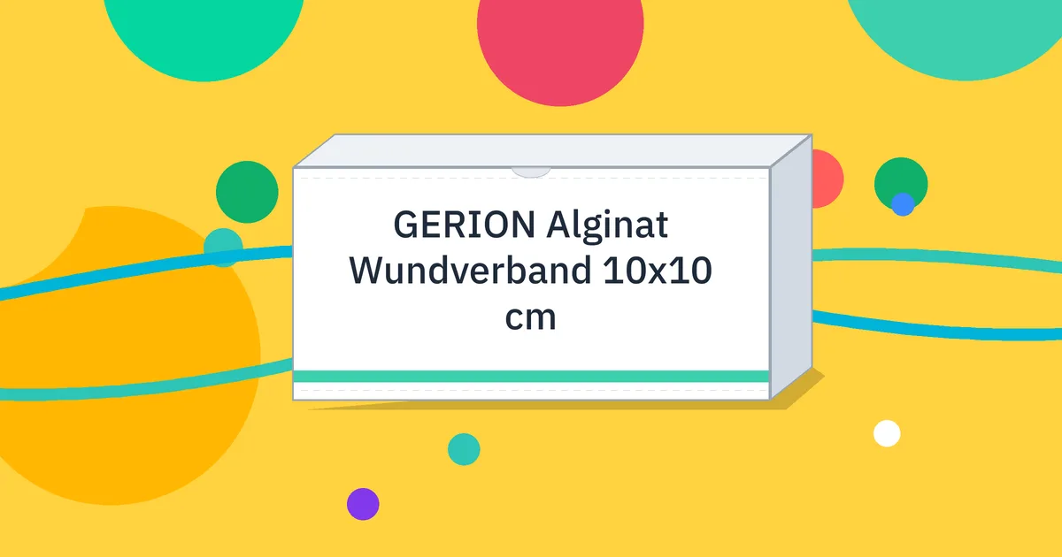 Symbolbild: Packung mit der Aufschrift GERION Alginat Wundverband 10x10 cm (PZN 19247097) – Verfügbarkeit und Bezug in Apotheken in Frankfurt am Main