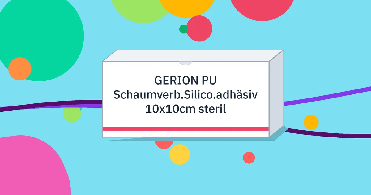 Symbolbild: Packung mit der Aufschrift GERION PU Schaumverb.Silico.adhäsiv 10x10cm steril (PZN 19746587) – Verfügbarkeit und Bezug in Apotheken in Frankfurt am Main